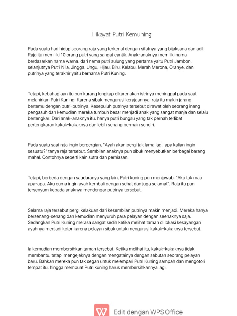 Hikayat Putri Kemuning | PDF