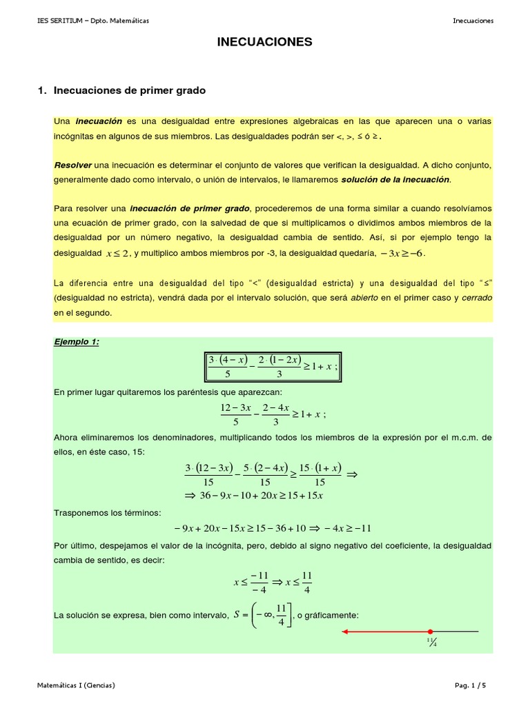 Inecuaciones Explicacion y Tarea | PDF | Desigualdad (Matemáticas) | Ecuaciones