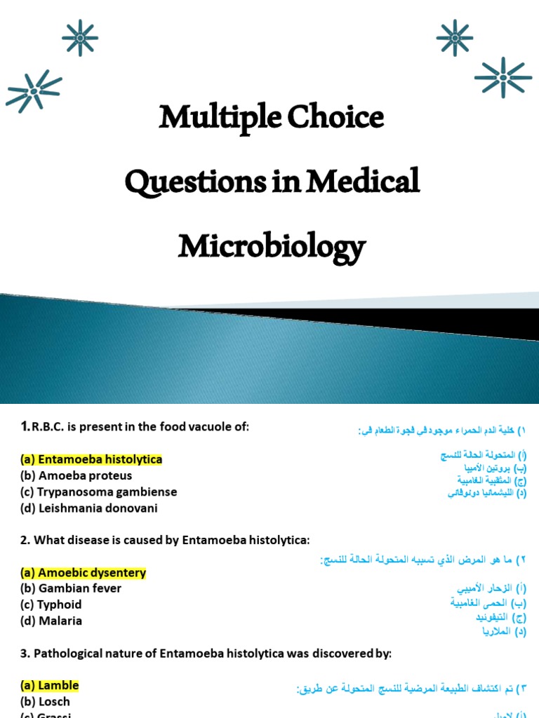 Multiple Choice Questions in Medical Microbiology | PDF