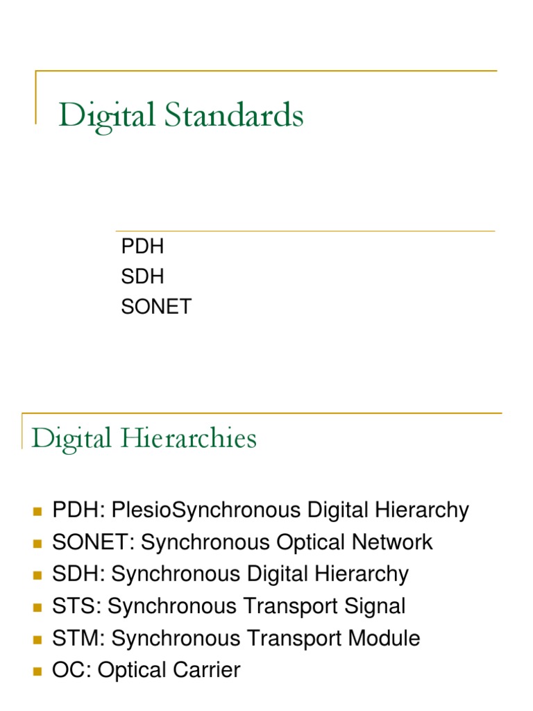 Digital Standards: PDH SDH Sonet | Download Free PDF | Computer ...