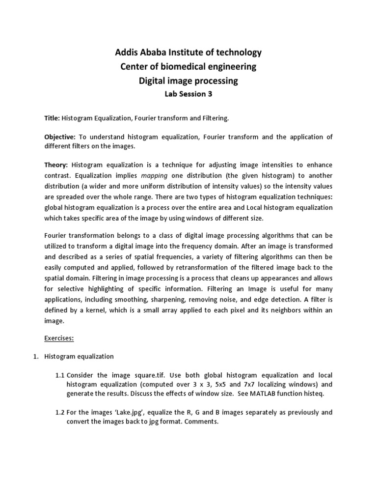 Lab 3 - 2 | PDF | Equalization (Audio) | Imaging