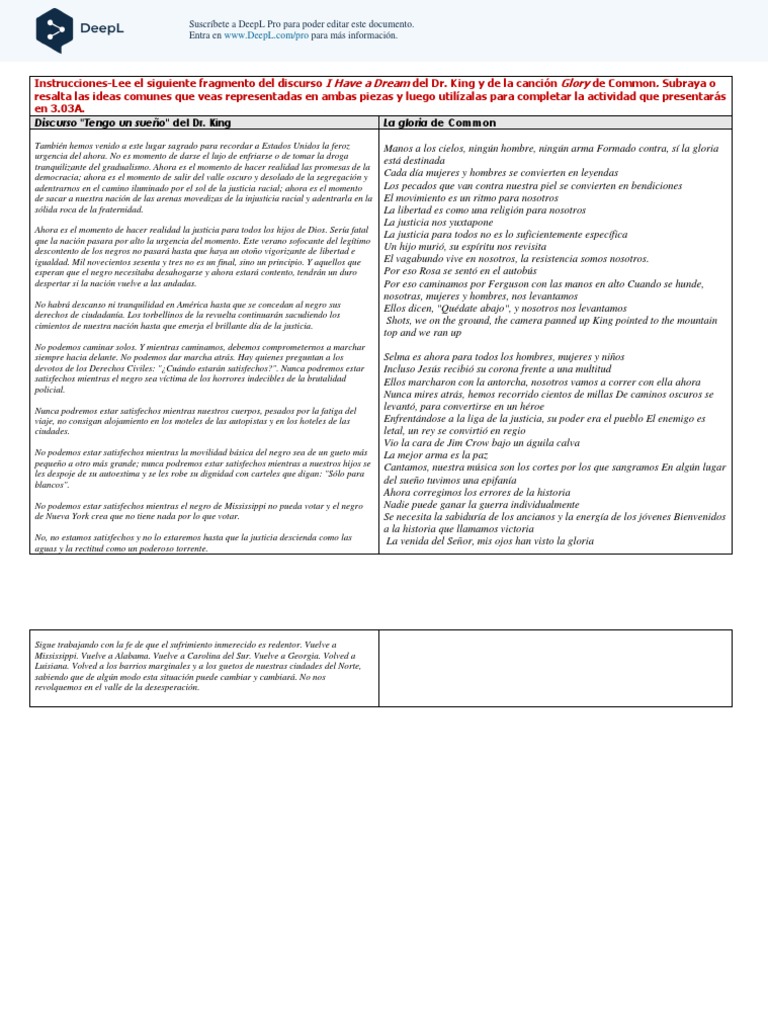 I Have A Dream Glory .: Discurso "Tengo Un Sueño" Del Dr. King La ...