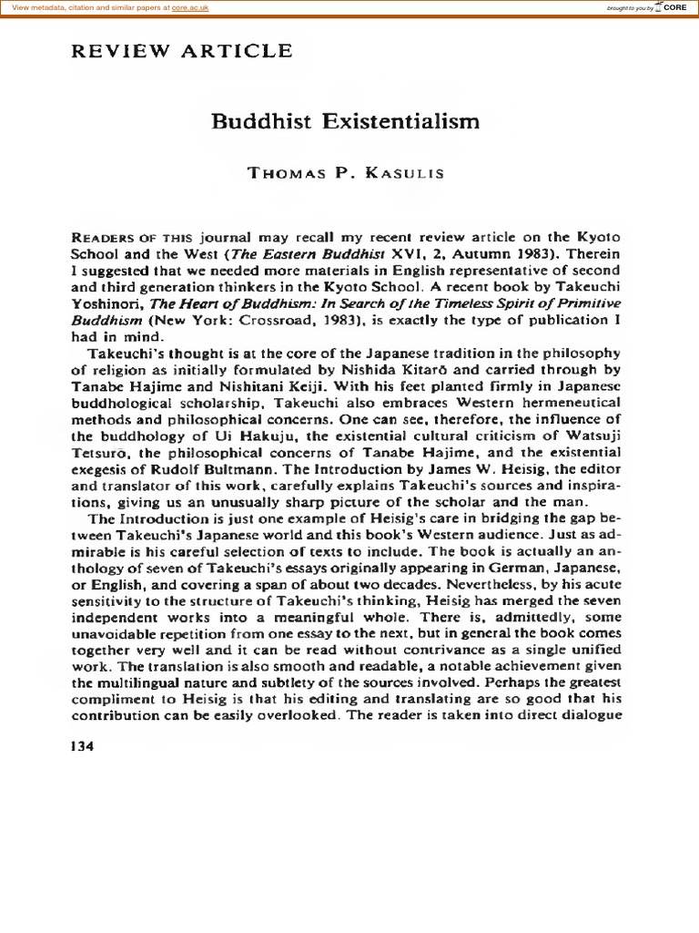 Buddhist Existentialism: Review Article | PDF | Existentialism