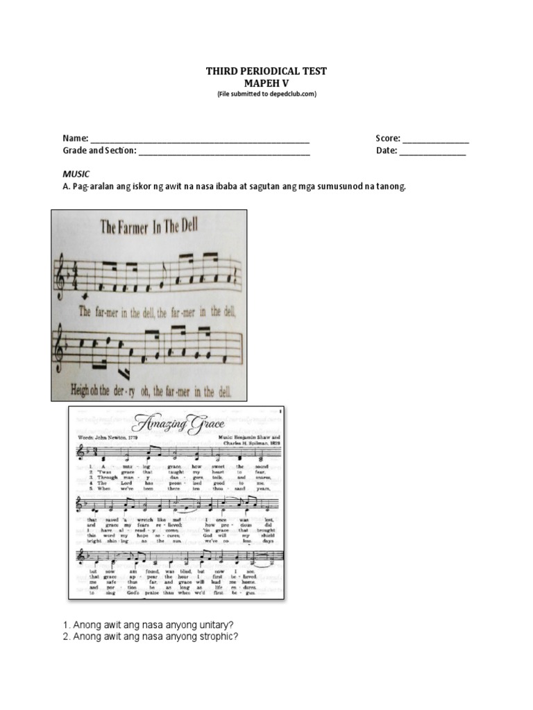 PT - Mapeh 5 - Q3 | PDF