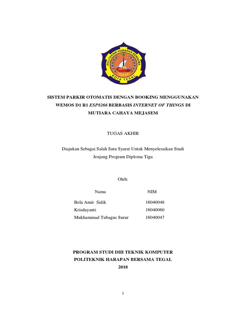 Sistem Parkir Otomatis Dengan Booking Menggunakan Wemos D1 R1 Esp8266 ... Sistem Parkir Otomatis Dengan Booking Menggunakan Wemos D1 R1 Esp8266 ...
