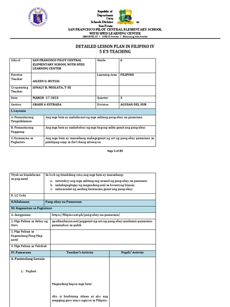 Lessonplanfilipinopang Abay | PDF