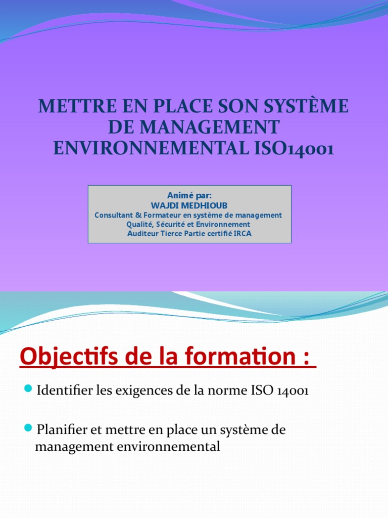 Formation ISO 14001 : Système Environnemental | PDF | Gestion des ...