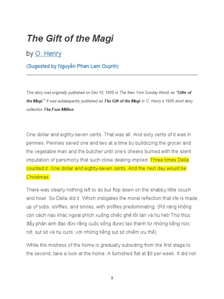 The Gift of The Magi | PDF