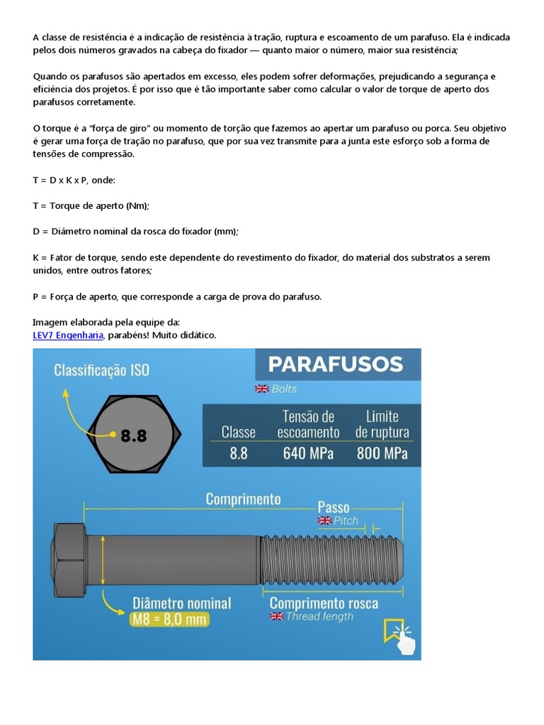 Cálculo de Torque para Parafusos | PDF