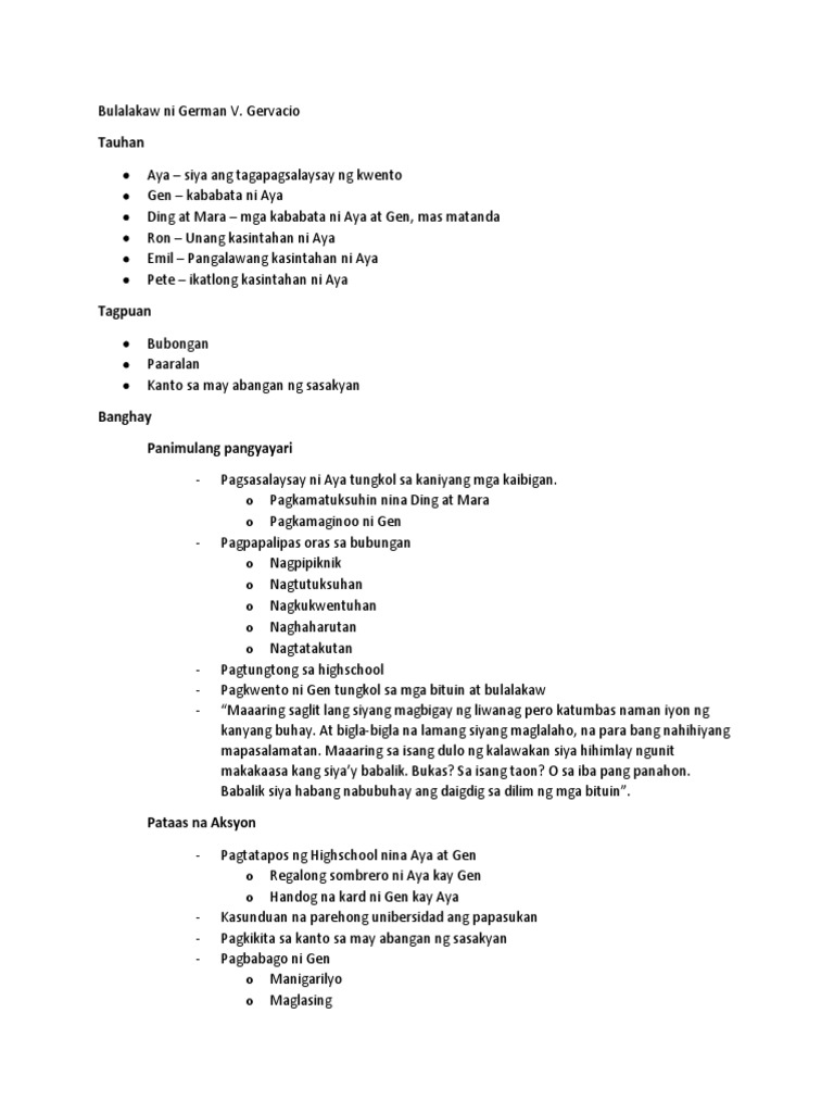 Bulalakaw Ni German V | PDF