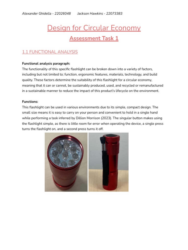 LED Flashlight Design for Circular Economy | PDF | Plastic | Copper