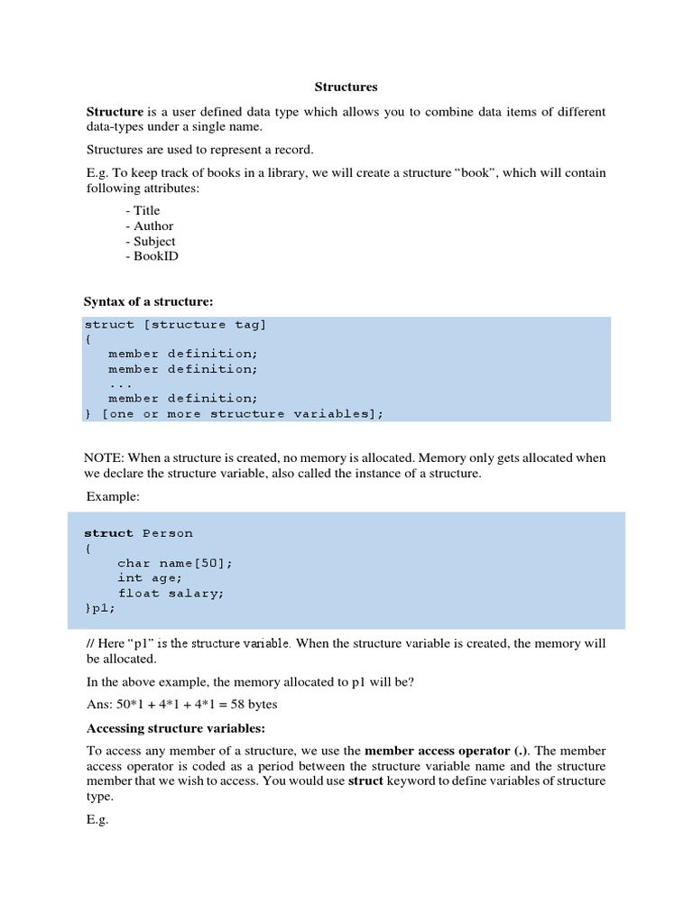 PPS Unit-5-Structures | PDF | Object Oriented Programming | Computing