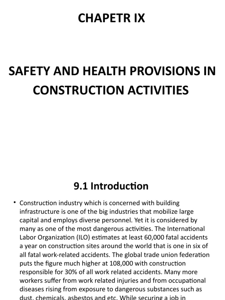 Construction Safety and Health Guidelines | PDF | Occupational Safety ...