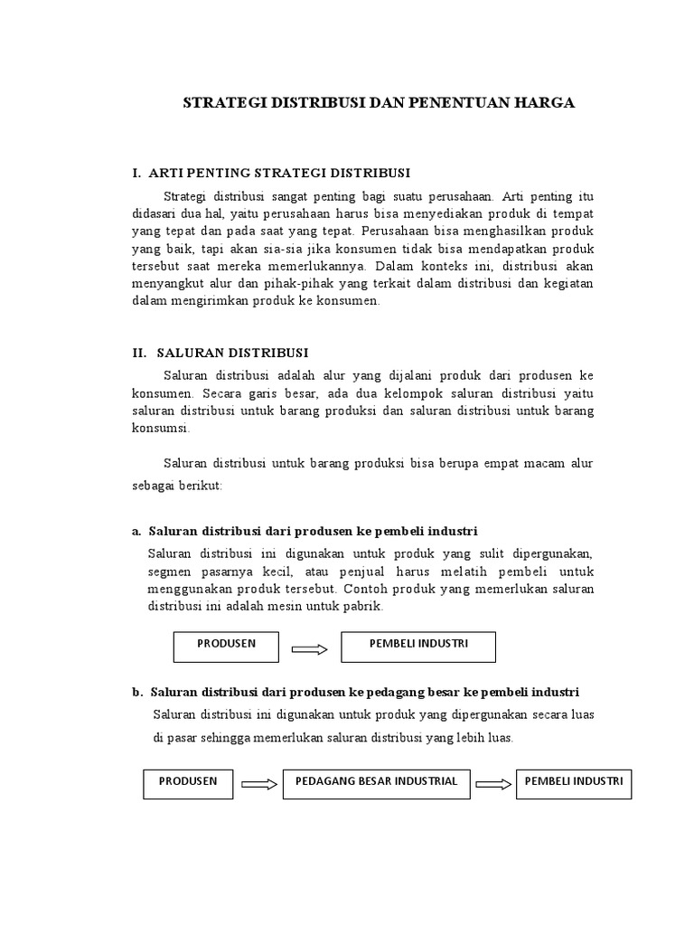 Strategi Distribusi dan Penentuan Harga | PDF | Bisnis