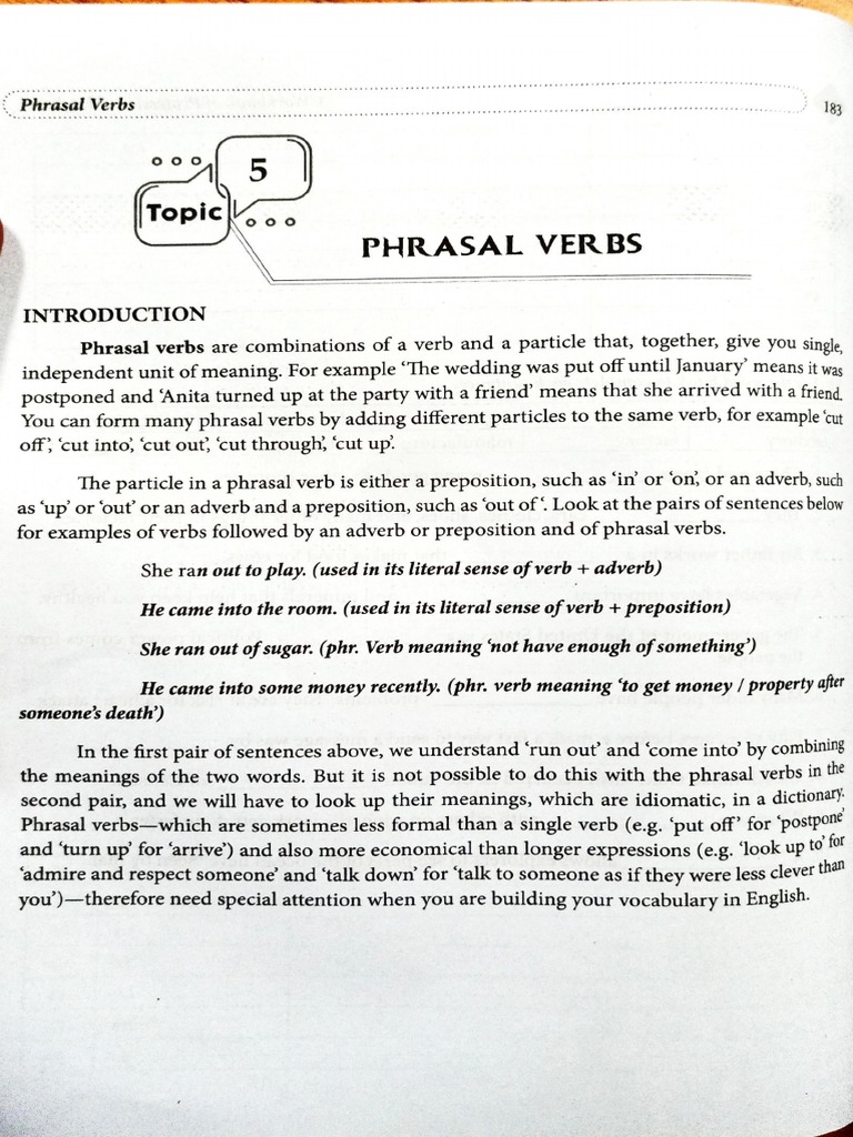 Phrasal Verbs: Topic | PDF | Preposition And Postposition | Adverb