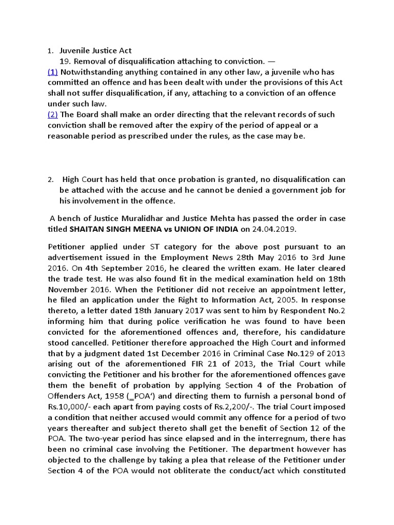 Goverrnment Jobs Disqualification | PDF | Probation | Bail