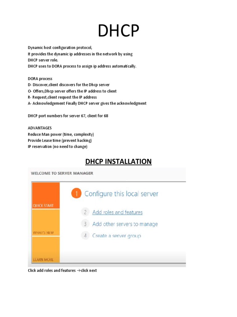DHCP Configuration | PDF