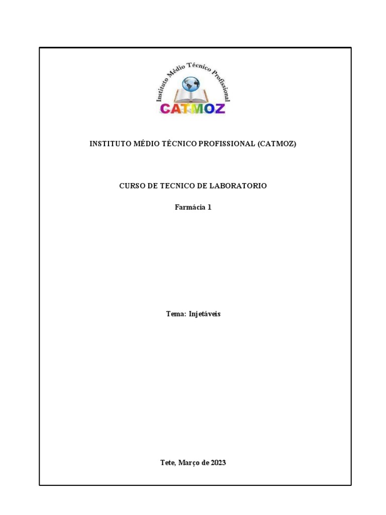 Instituto Médio Técnico Profissional (Catmoz) | PDF | Esterilização ...