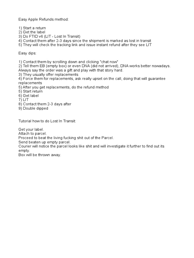 Apple Refund Method | PDF