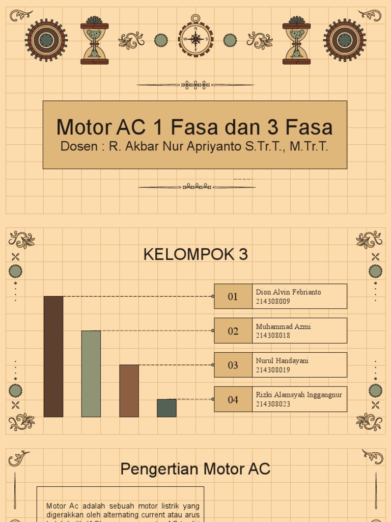 Motor AC 1 Fasa Dan 3 Fasa: Dosen: R. Akbar Nur Apriyanto S.TR.T., M.TR.T | PDF