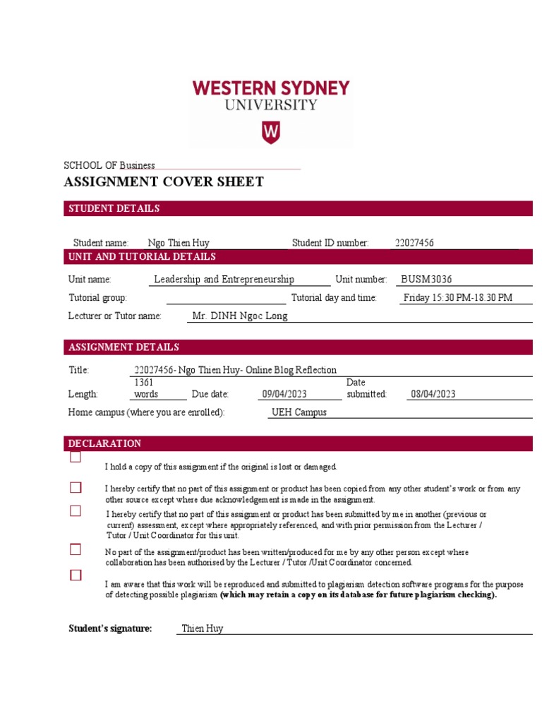 Cover Sheet | PDF