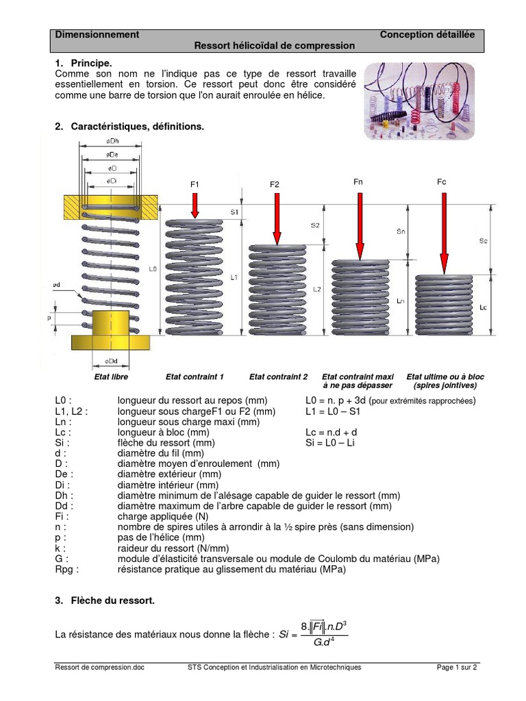 Dimensionnement des ressorts hélicoïdaux | PDF | Ingénierie mécanique ...