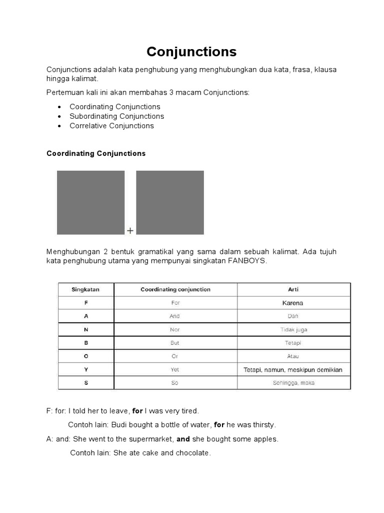 Conjunctions | PDF