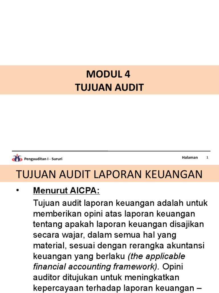 Modul 4 Tujuan Audit | PDF