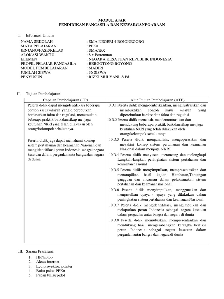 Modul Ajar Nkri | PDF