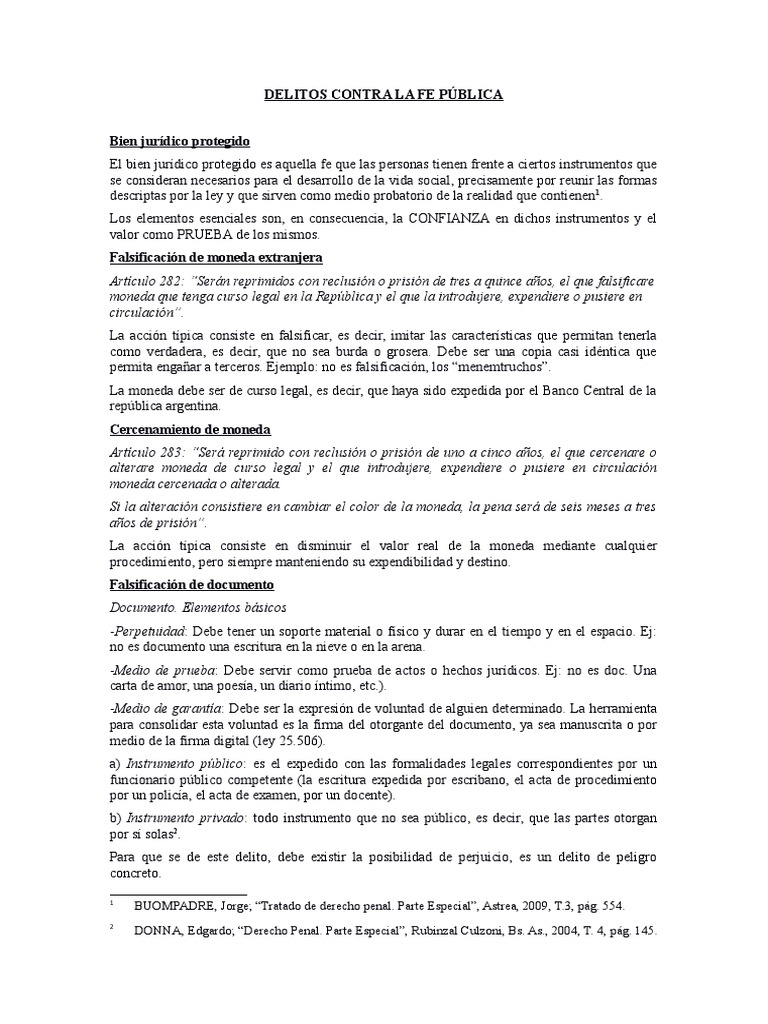 Guia de Lectura N 10. Delitos Contra La Fe Publica | PDF | Cheque | Justicia