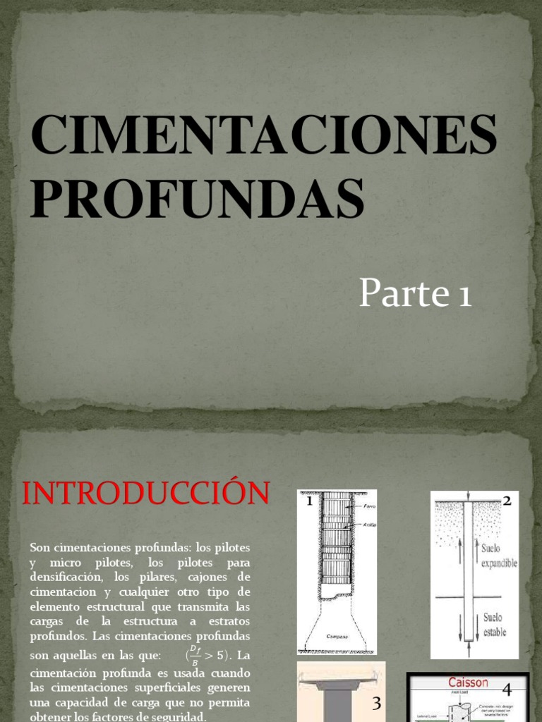 Cimentaciones profundas: tipos, ventajas y cálculo de la capacidad portante | PDF | Fundación ...