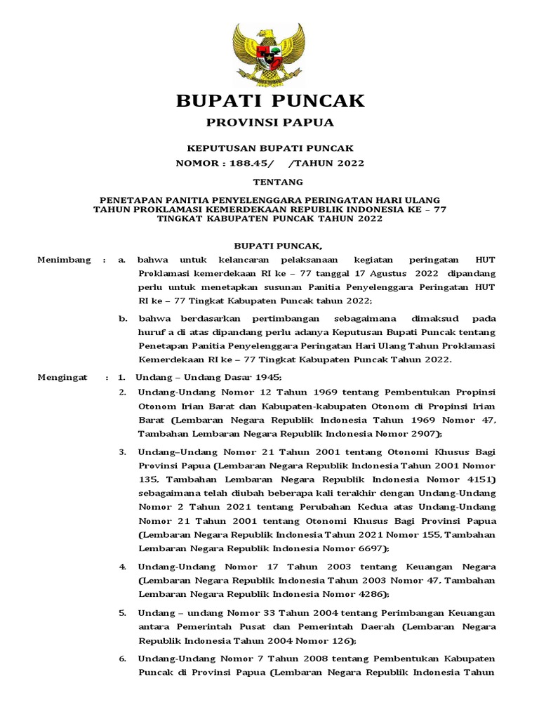 Revisi SK PANITIA 17-An | PDF