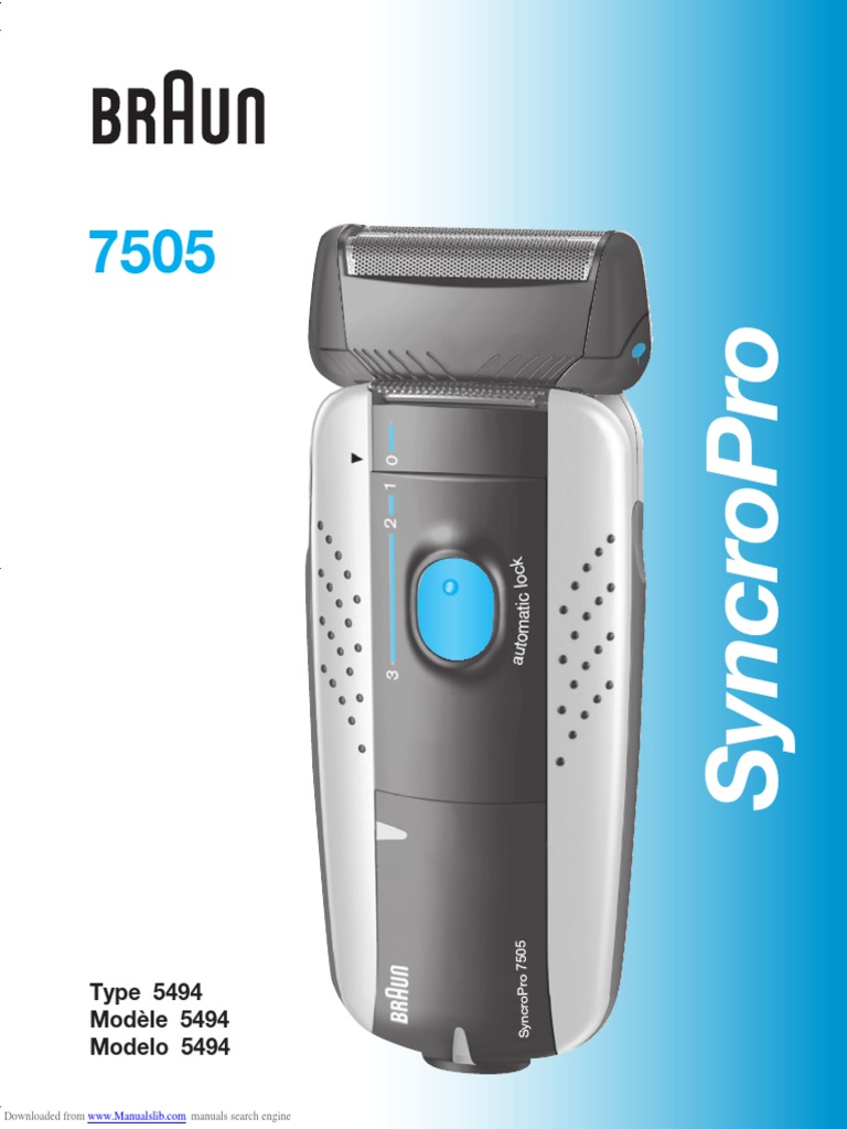 Braun SyncroPro 7505 Shaver Manual | PDF | Ac Power Plugs And Sockets ...