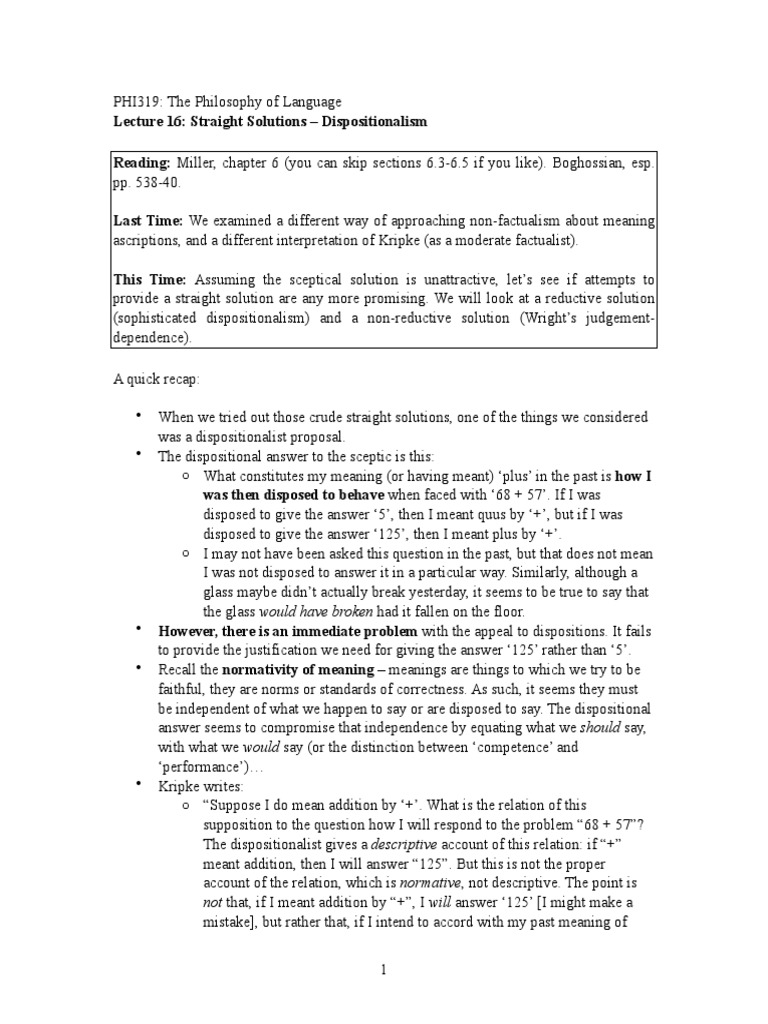16 Sophisticated Dispositionalism | PDF | Reductionism | Intention