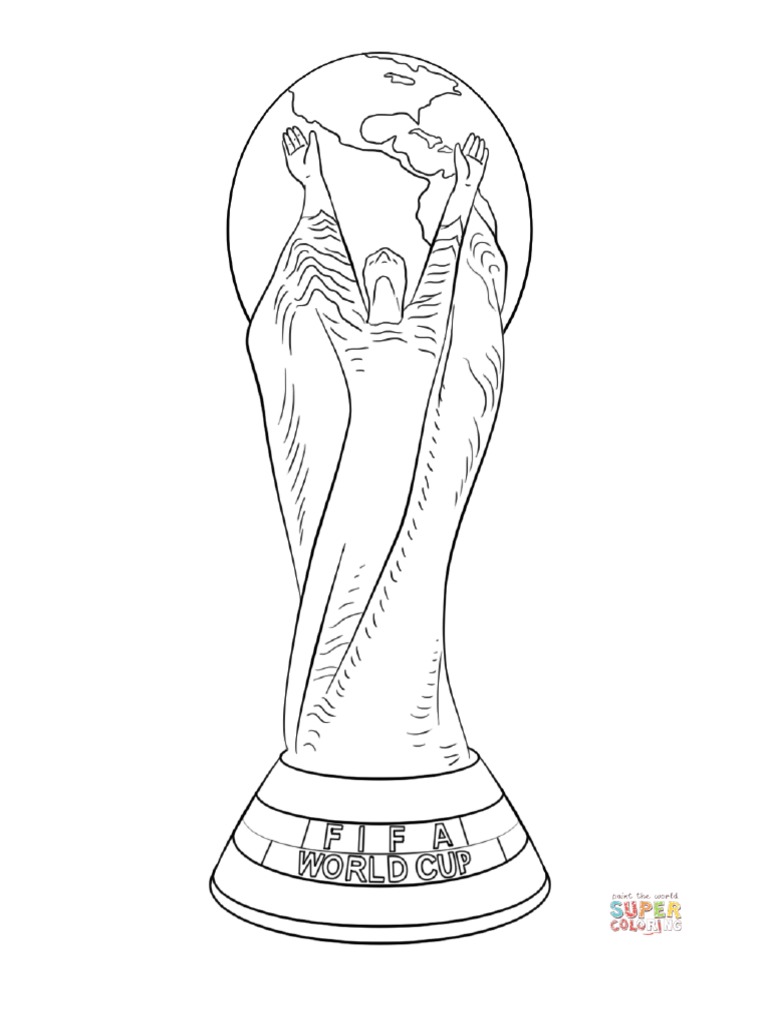 Dibujo de Trofeo de La Copa Mundial de Fútbol para Colorear - Dibujos ...