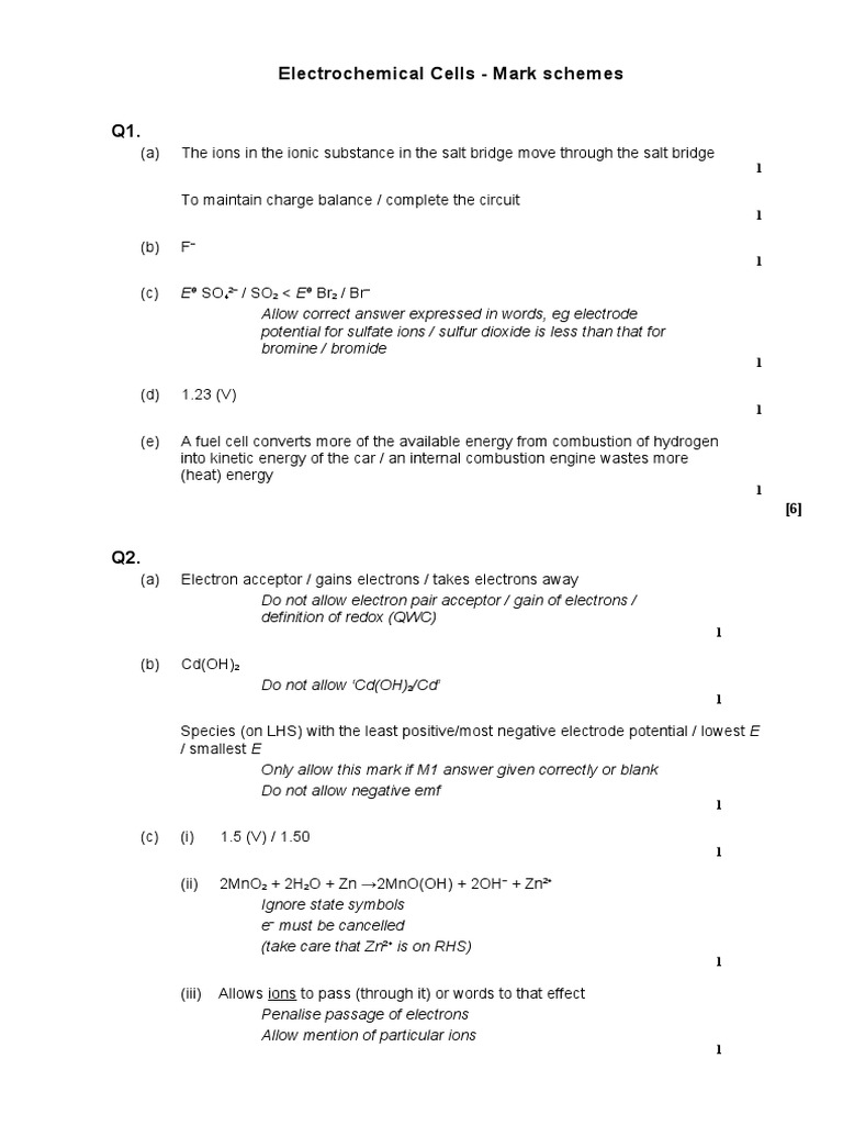 Electrochemical Cells MS | PDF | Redox | Chlorine