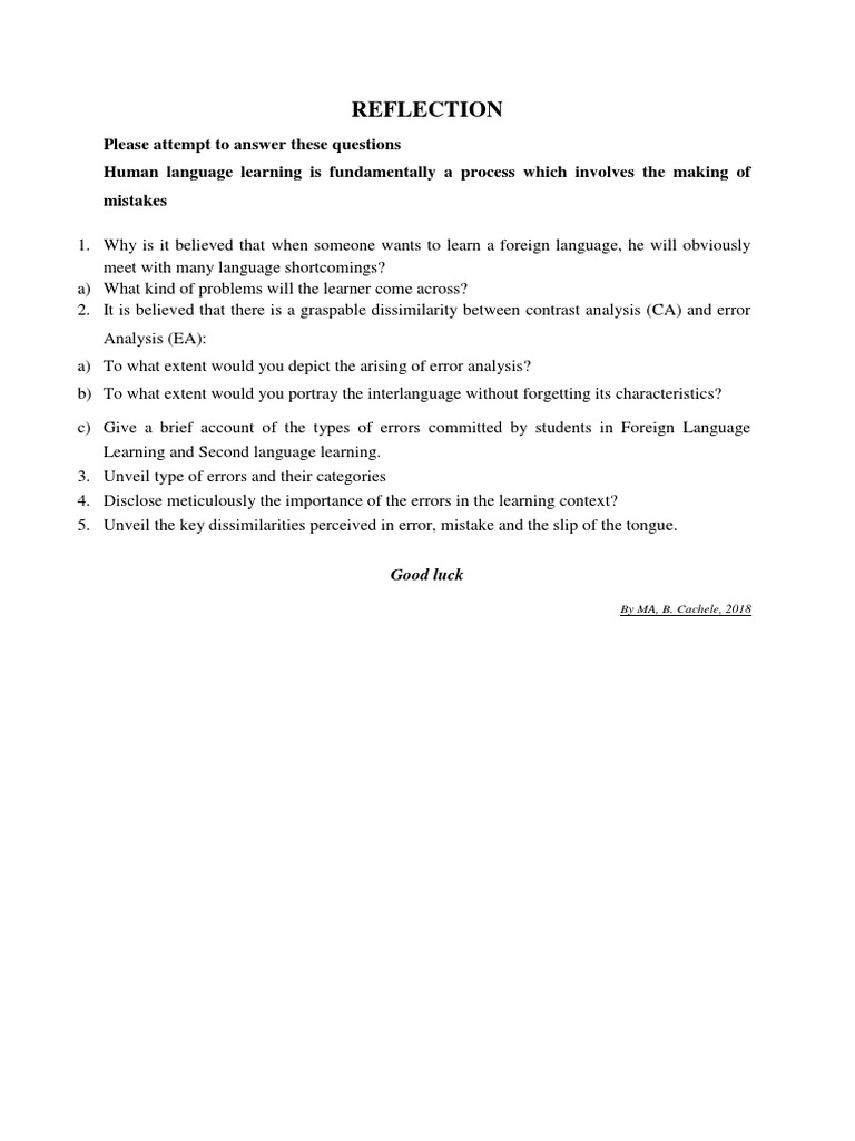 The Importance of Mistakes in Language Learning: A Reflection on Error ...