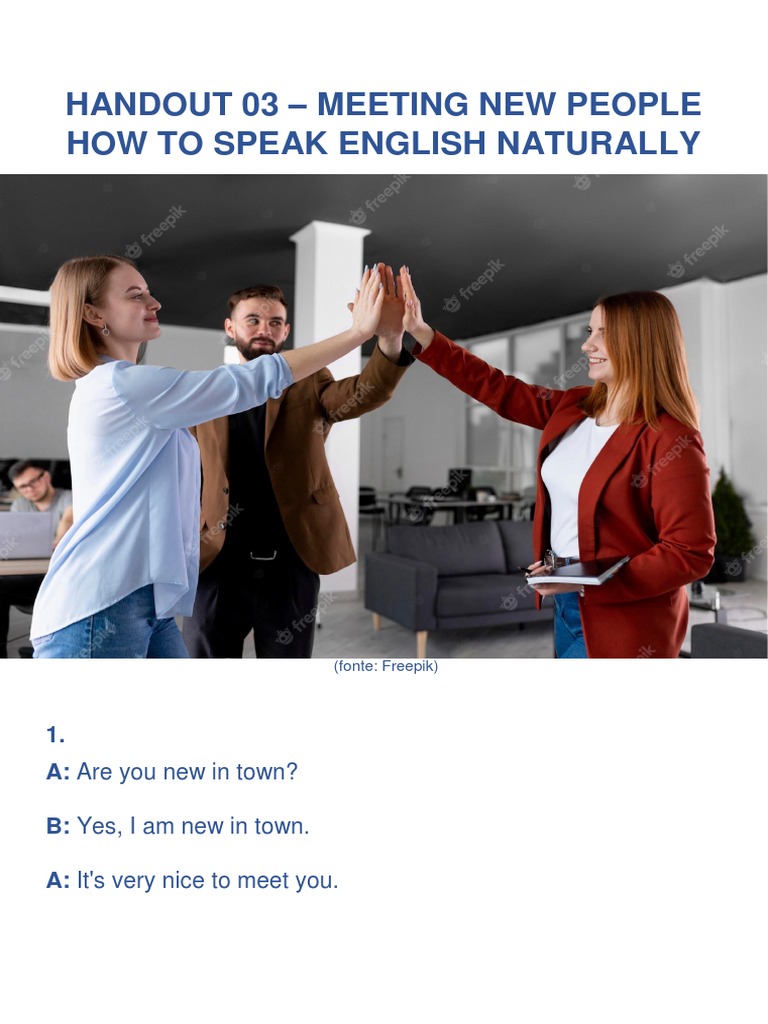 Handout 03 - Meeting New People | PDF