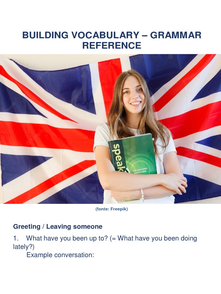 BUILDING VOCABULARY_GRAMMAR VOCABULARY | PDF | Verb | Preposition And ...