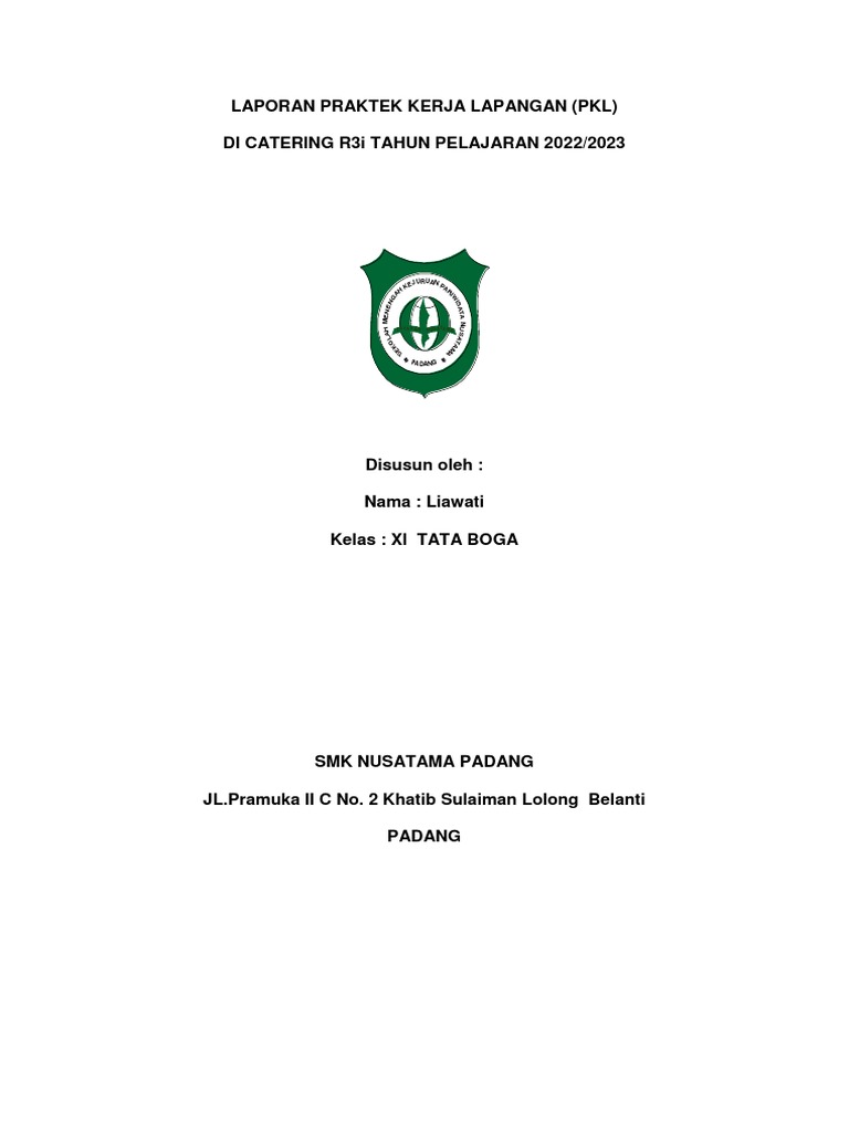 Laporan PKL di Catering R3i 2022/2023 | PDF