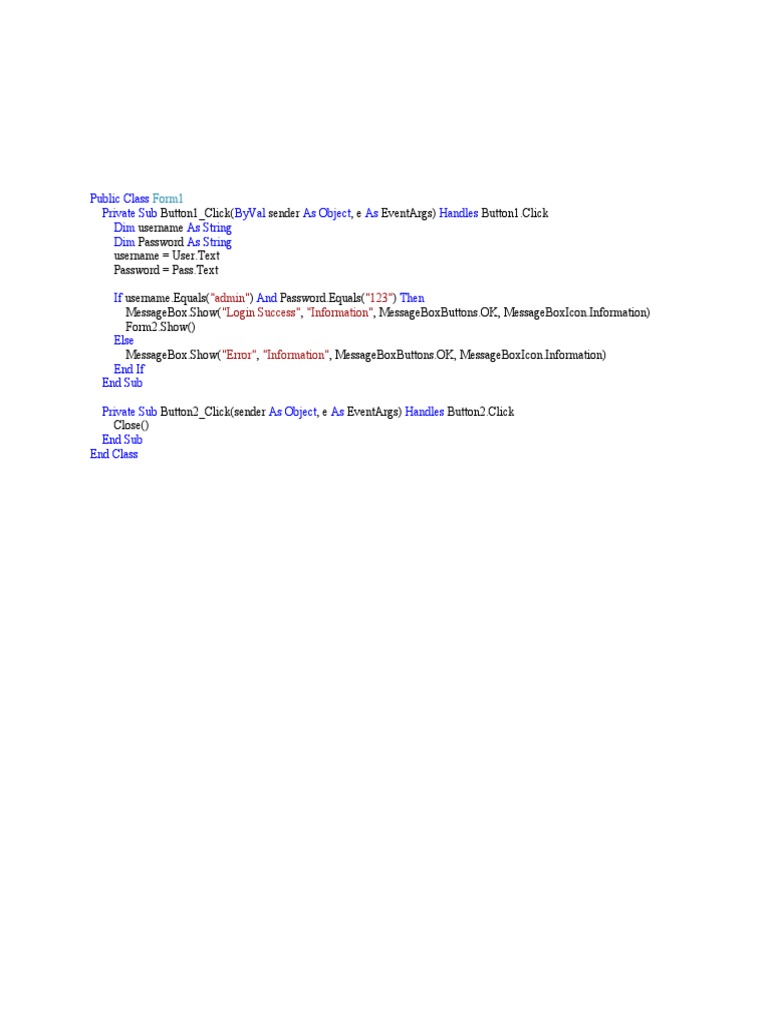 Form1: Public Class Private Sub Byval As Object As Handles Dim As ...