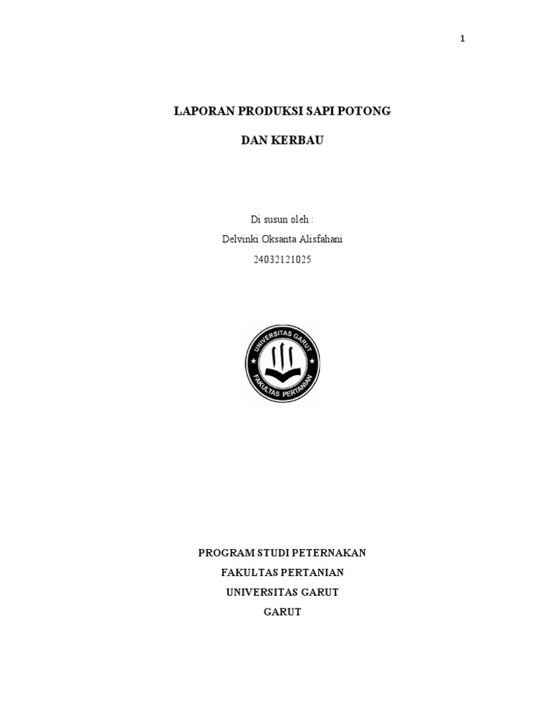 Laporan Produksi Sapi Potong | PDF | Griya & Taman | Kesehatan Holistik