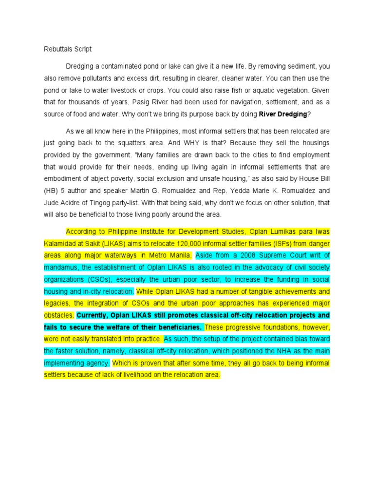 Rebuttals Script | Download Free PDF | Risk | Sustainability