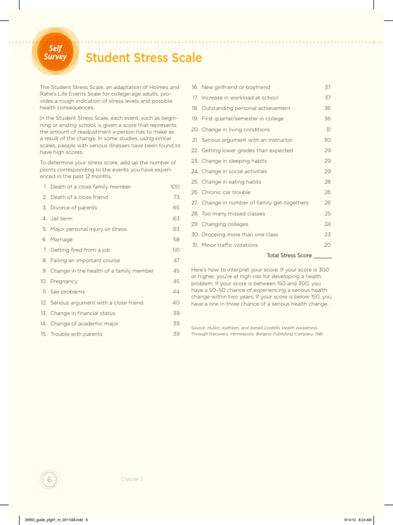 College Stress Scale | PDF | Stress (Biology) | Psychology