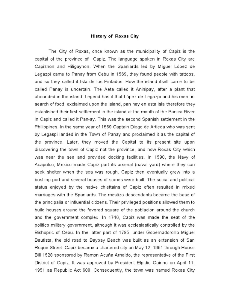 History of Roxas City, Capiz | PDF | History