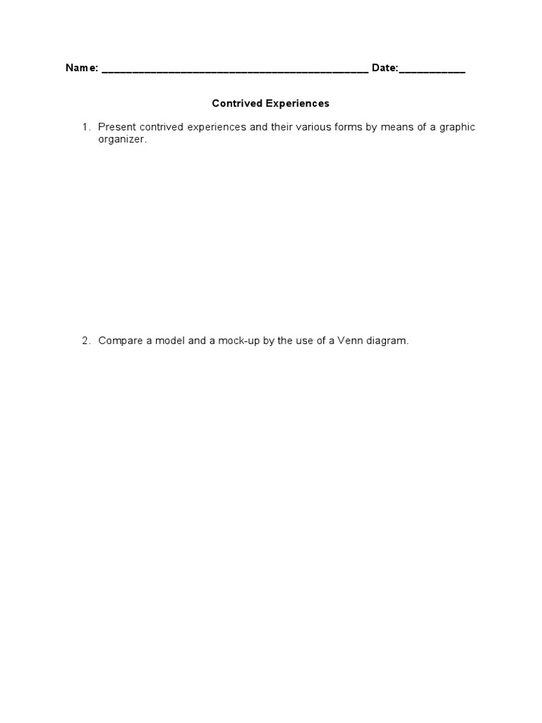 Present Contrived Experiences and Their Various Forms by Means of A ...