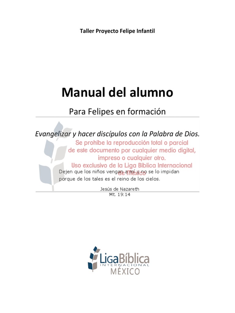 Taller Proyecto Felipe | PDF | Biblia | Amor