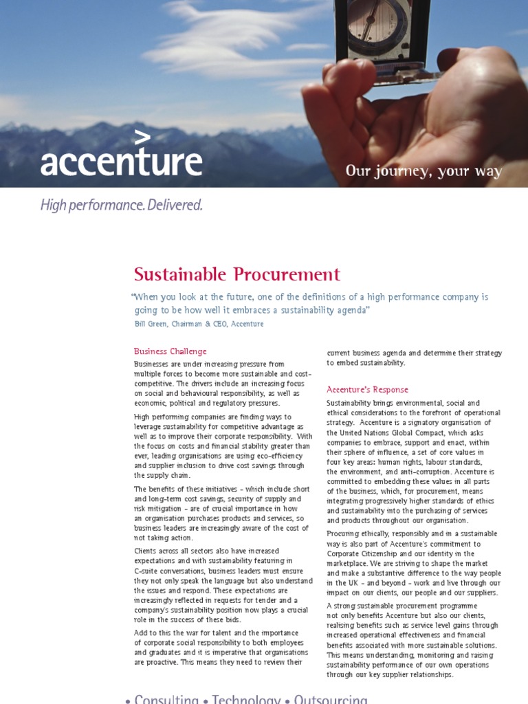 Accenture Sustainable Procurement | PDF | Sustainability | Procurement