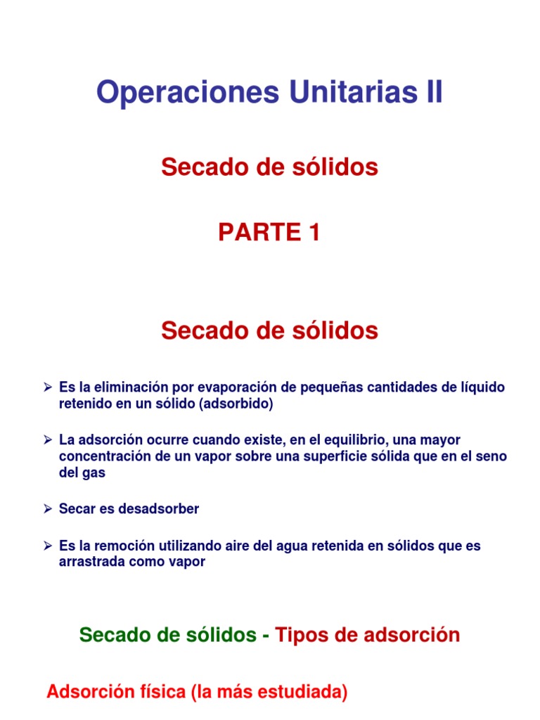 Secado de Sólidos: Métodos y Variables | PDF