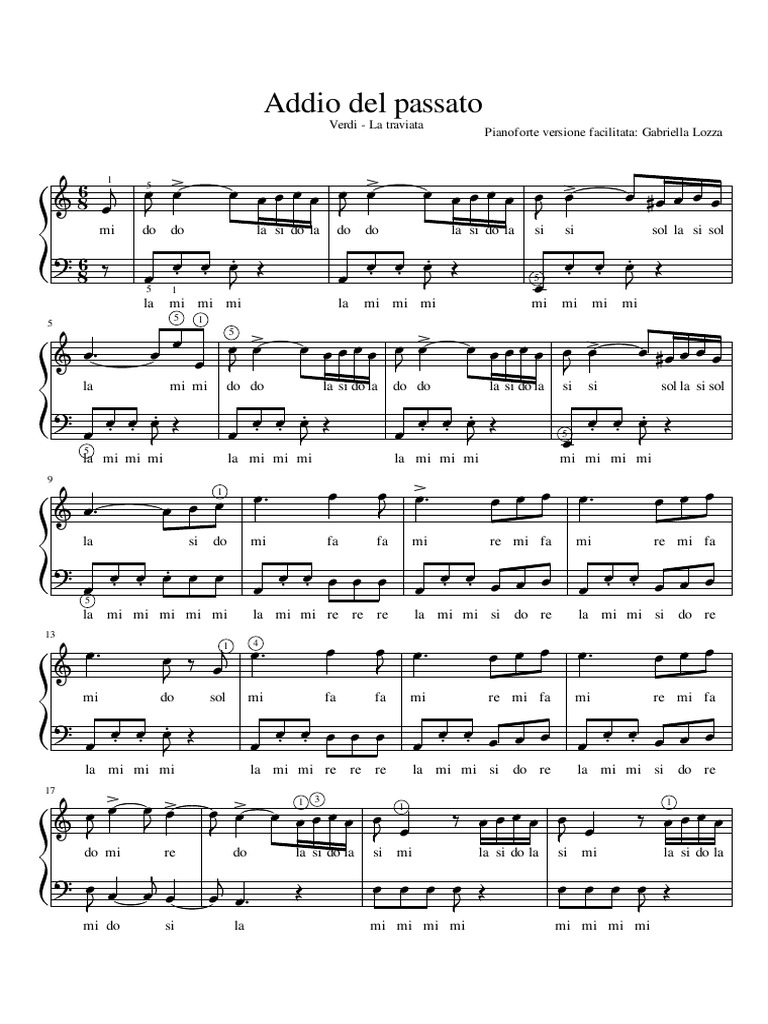 Addio Del Passato | PDF